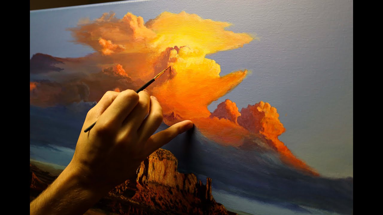 Realistic Western Cloud Painting | How to paint realistic clouds like a ...