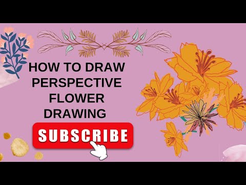 How to draw perspective flowers with pencil shading technique/ step by ...