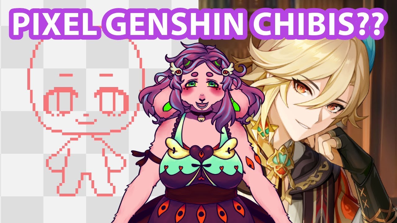 【Art】let's work on some pixel genshin chibis!! pt.2 👀 - YouTube