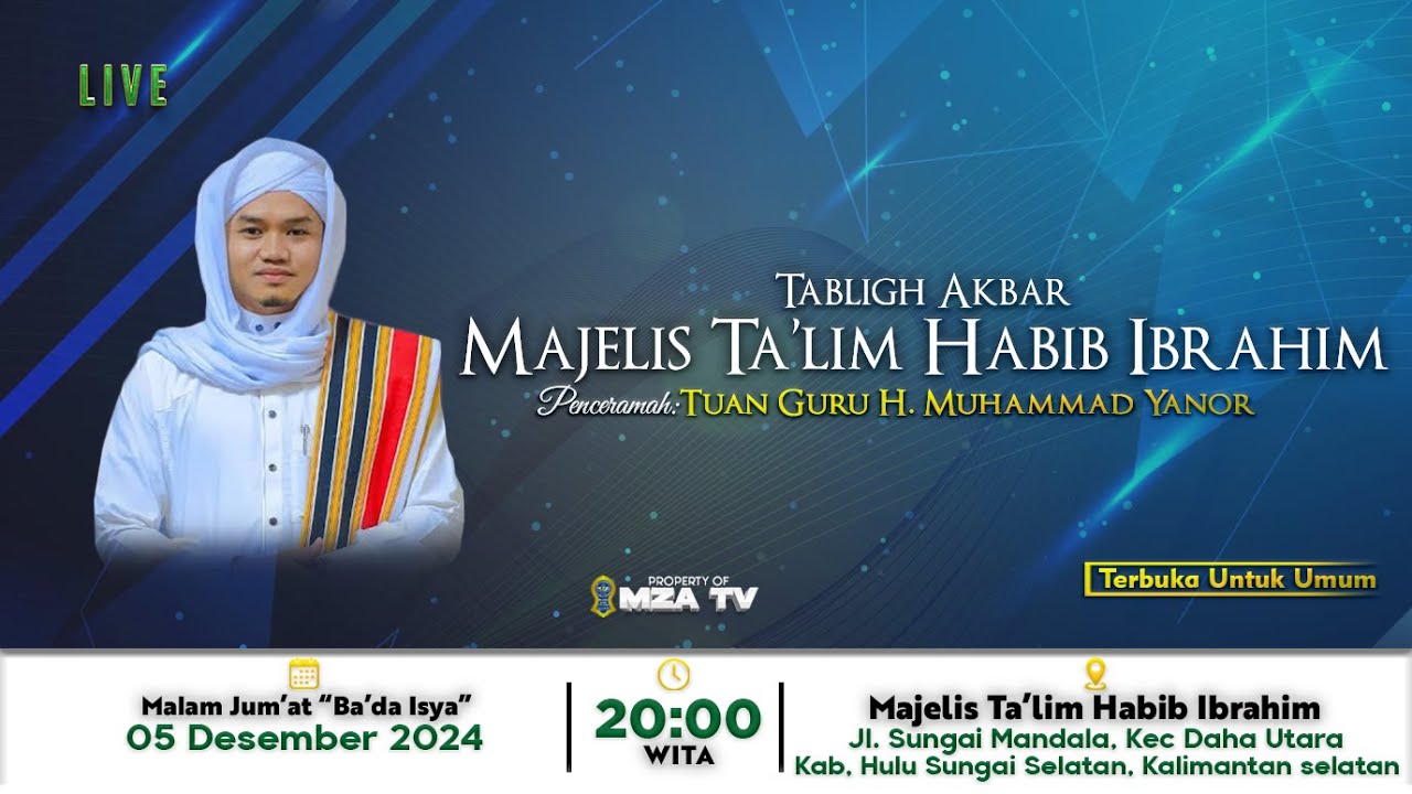 Tabligh Akbar Majelis Ta'lim Habib Ibrahim | Bersama Guru Yanor Kelua - YouTube