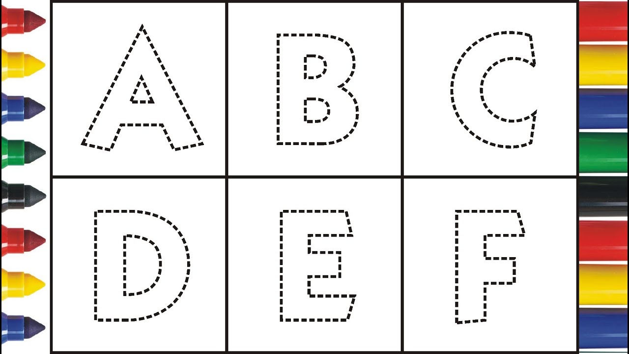 Learn English ABCDEF by following the dotted | English alphabet capital ...