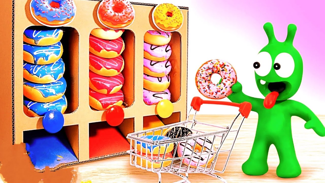 Pea Pea Explores Colorful Donut Vending Machine | Toys for Kids ...
