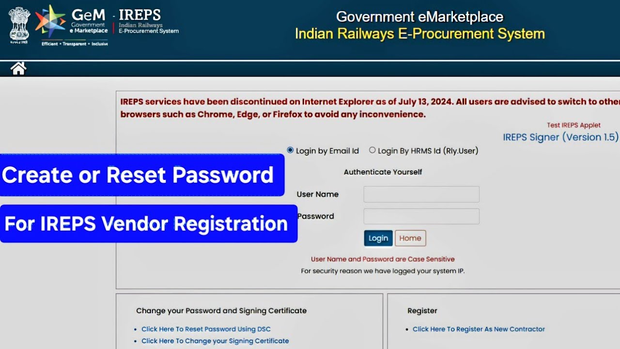 How to Reset or Create New Password in IREPS VENDOR REGISTRATION ...
