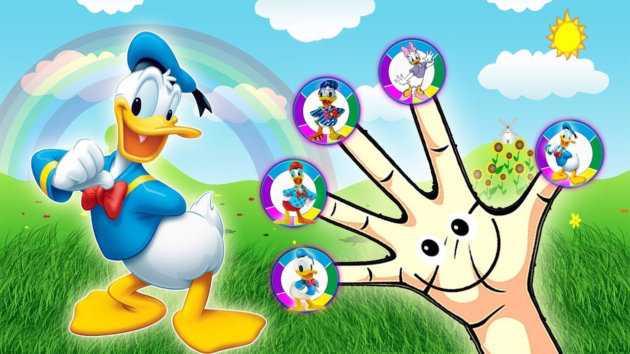 Donald Duck Finger Family Nursery Rhymes Lyrics - Finger Family ABC ...