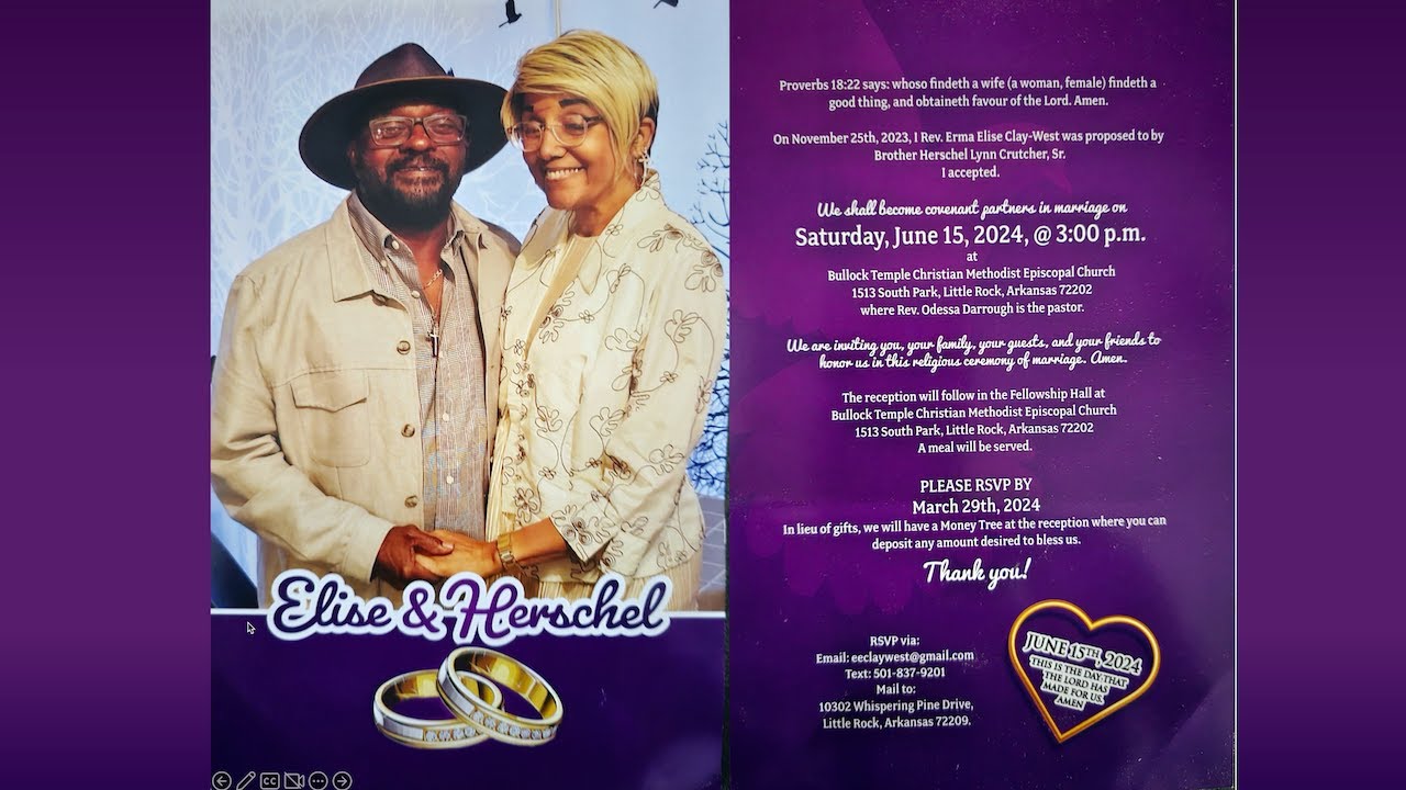 Wedding Of E. Elise West & Herschel Crutcher, Sr. - YouTube