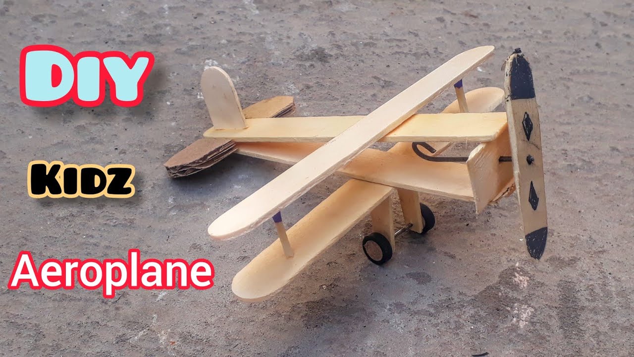 diy aeroplane | How to Make Aeroplane with popsicle ice cream sticks ...