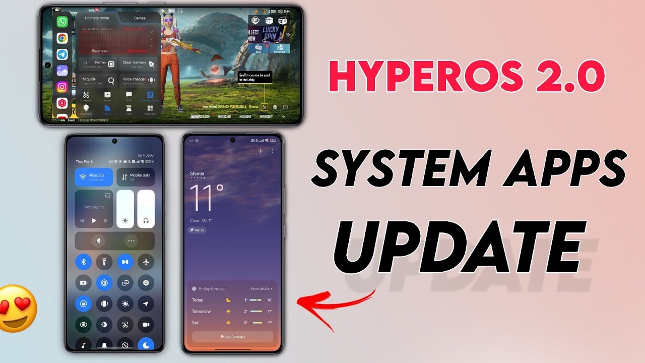 System Apps Update XIAOMI HyperOS 2 - Security, Weather, New Game Space ...