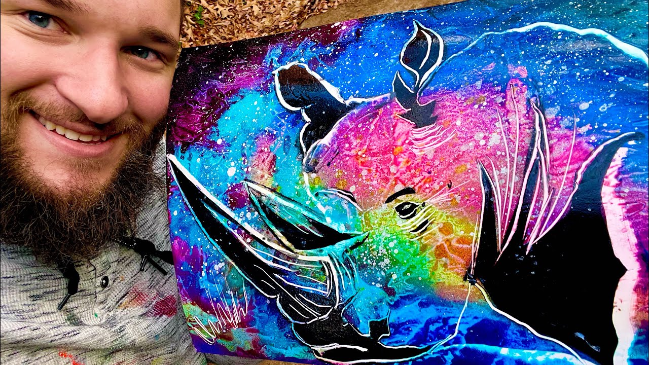Rhino Spray Paint Art - YouTube