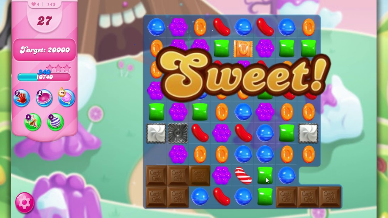 LEVEL 145 CANDY CRUSH SAGA NO BOOSTERS!!! - YouTube