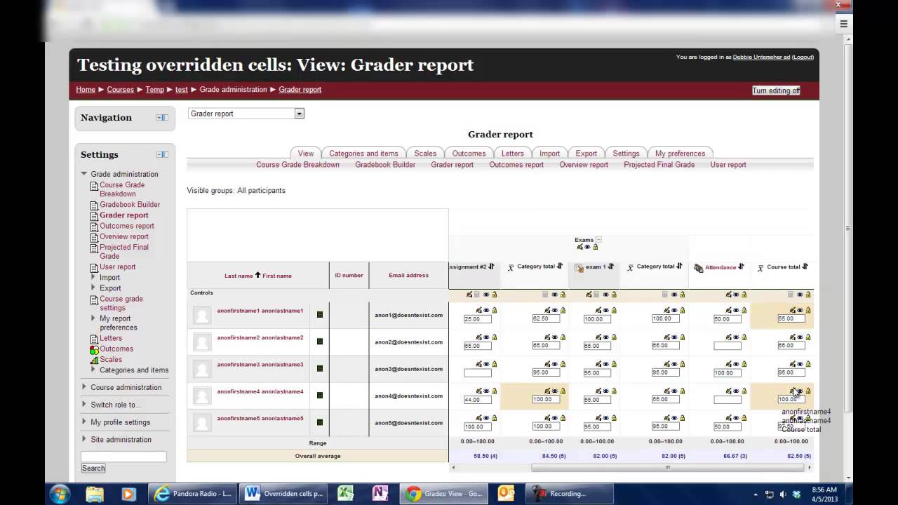 Overridden Category Totals and Course Totals in Moodle - YouTube
