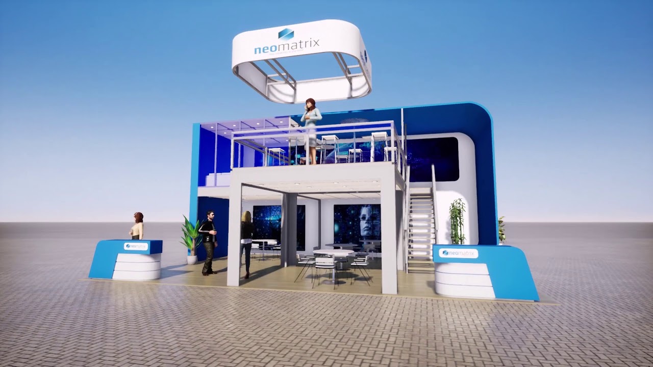 trade shows booth design Fast modular construction double deck - YouTube