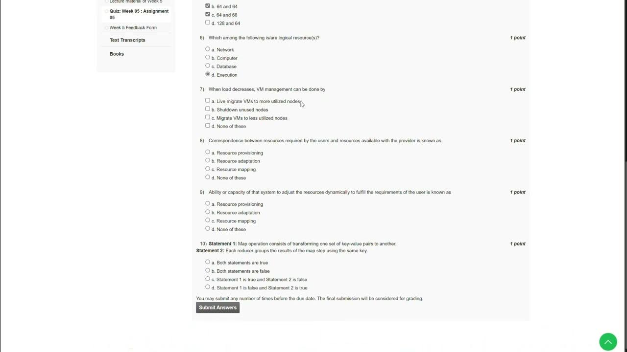 NPTEL Cloud Computing Week 5 Assignment Solution August 2024 | IIT Kharagpur - YouTube