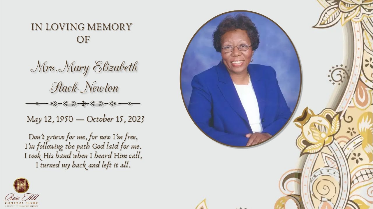 Graveside Services for Mrs. Mary Elizabeth Stack-Newton - YouTube