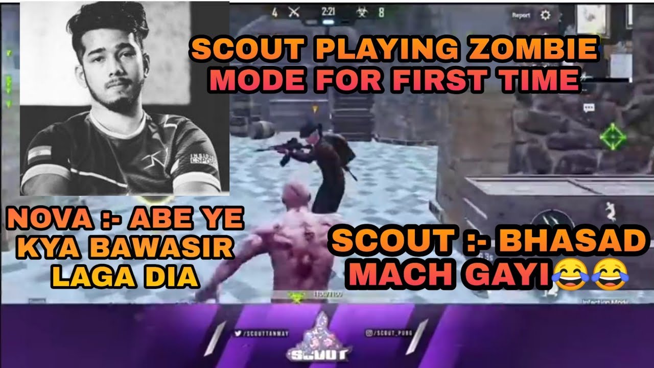 SCOUT PLAYING ZOMBIE MODE FOR FIRST TIME 😂😂 | FUNNY MOMENTS OF SCOUT 😂😂 ...