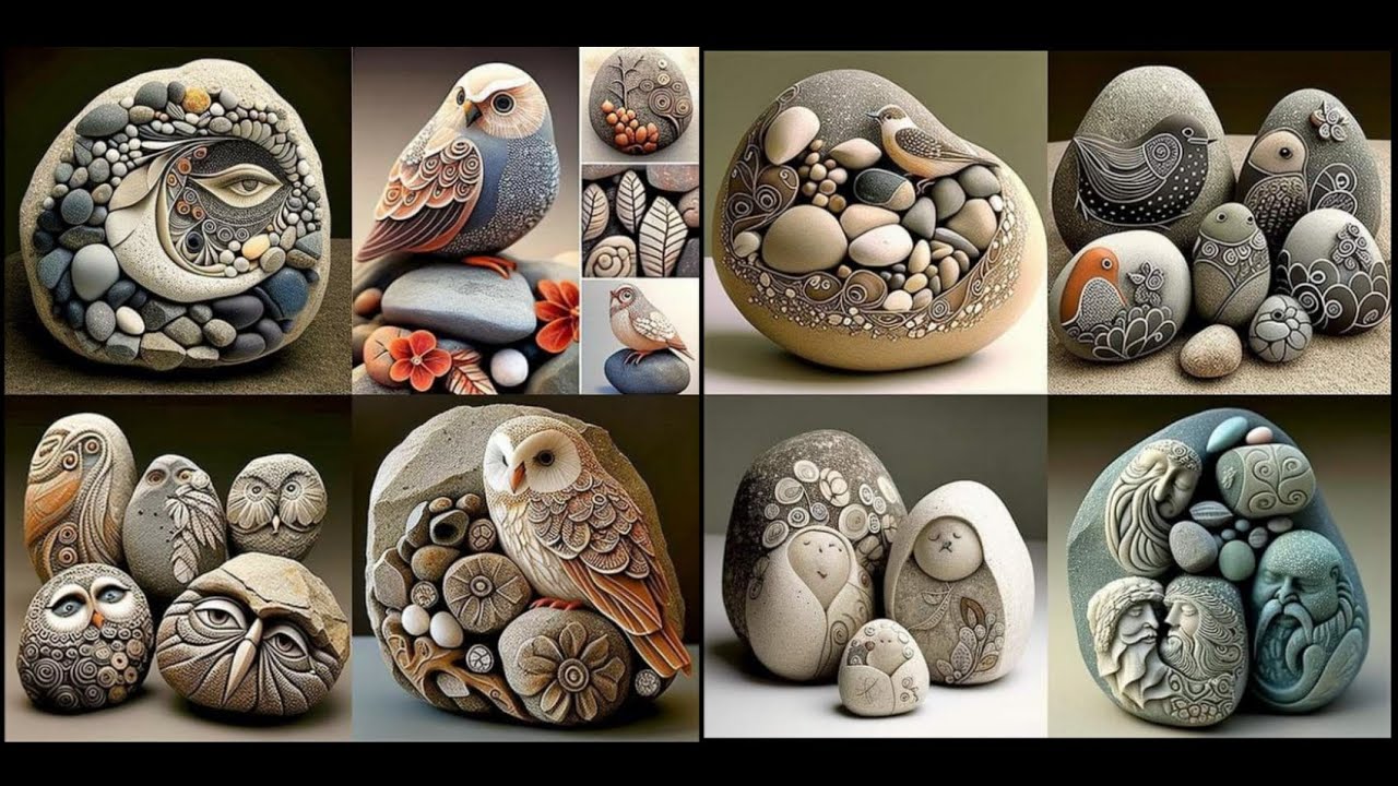 diy best pebbles art for family||diy best 40+pebbles art||rocks art ...