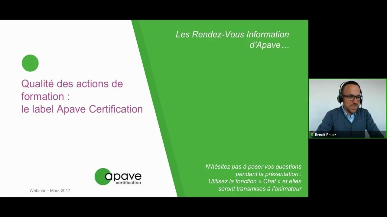 Webinar Apave Certification : label Qualité des Actions de Formation ...