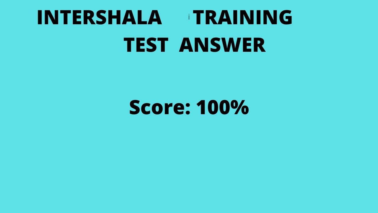 Internshala Trainigs Module Test Answer Youtube