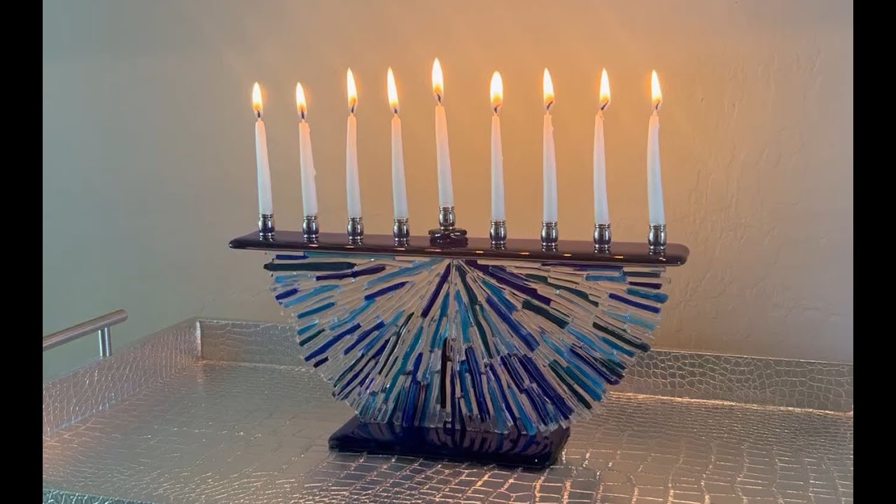 Creating a fused glass menorah - YouTube