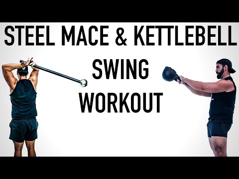 Steel Mace & Kettlebell Swing Workout - YouTube