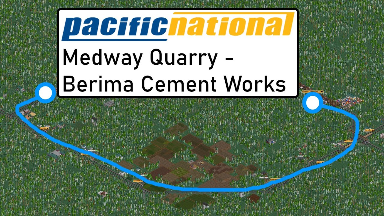 OpenTTD Pacific National Freight (Medway Quarry-Berima Cement Works ...