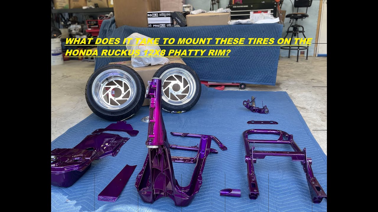 How to Mount Michelin Pure Power 140/70-12 on 8x12 rim & 110/70-12 on ...