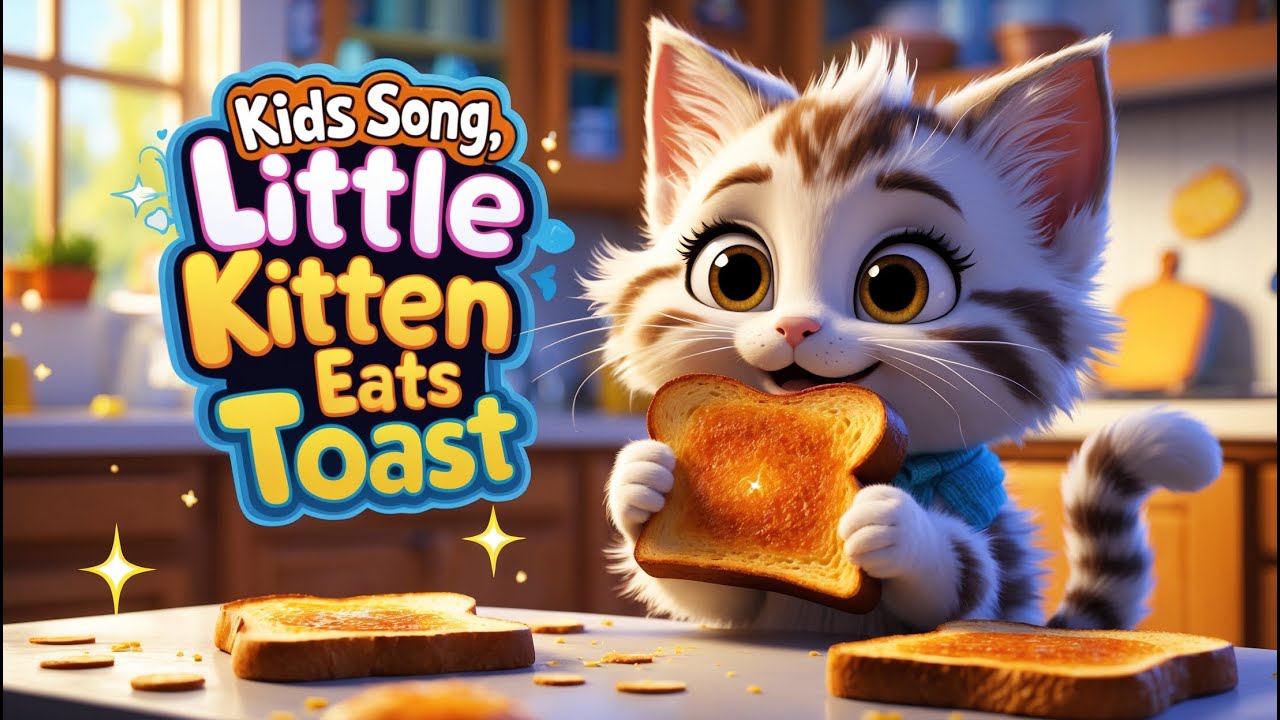Little Kitten Eats Toast - YouTube
