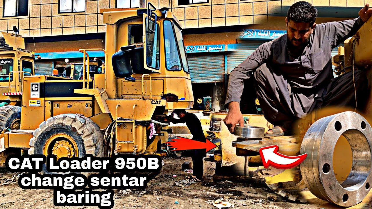 how to Caterpillar wheel Loader 950b change Center joint bearings ...