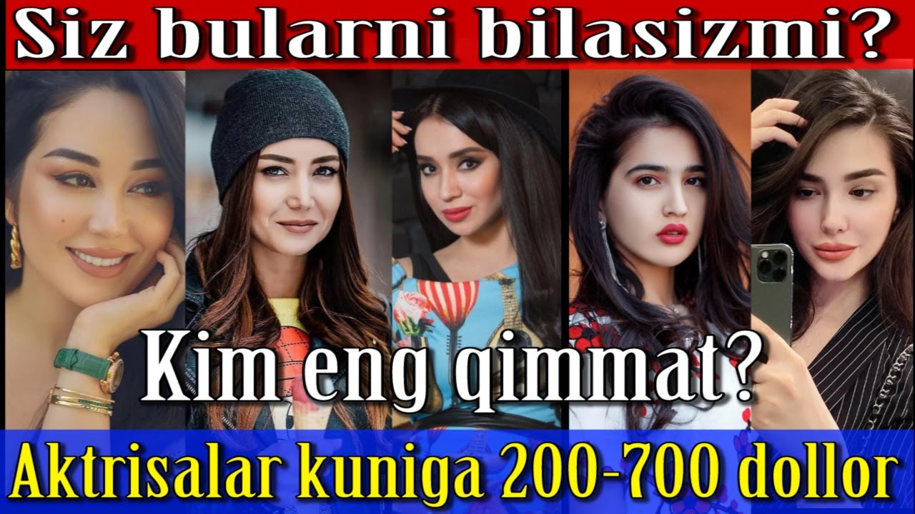 Aktrisalar kuniga 200-700 dollor. Kim eng qimmat? Siz bularni bilasizmi ...