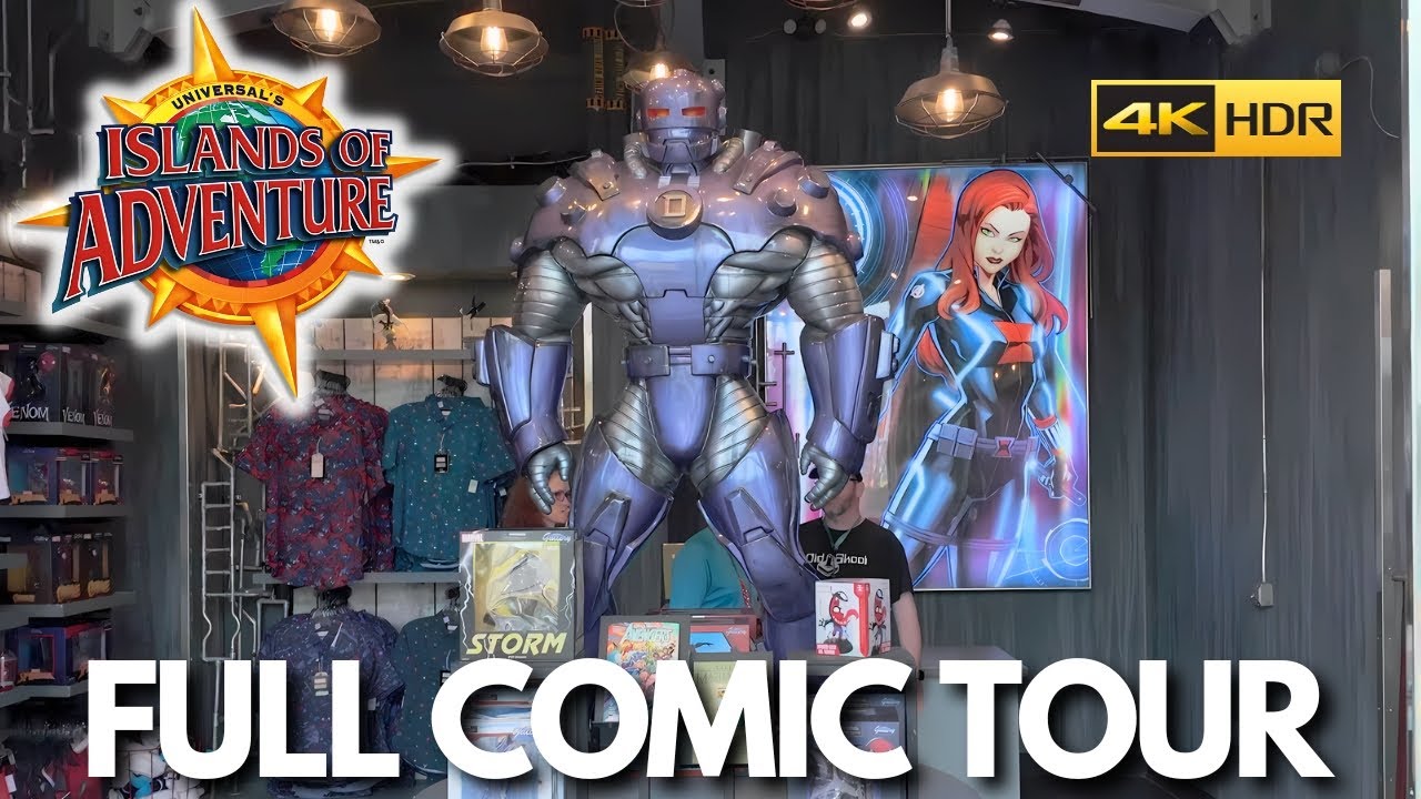 Islands Of Adventure Orlando Tour of Marvel Comic Store - YouTube