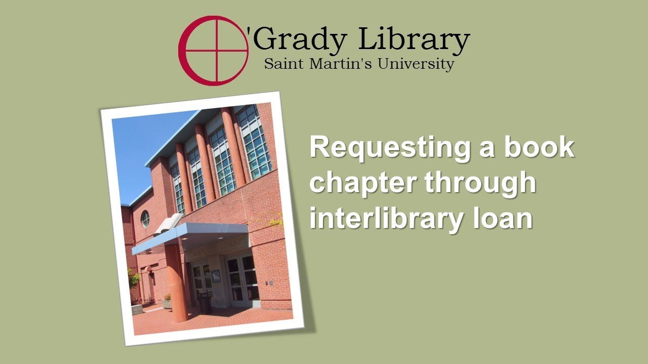 Requesting a book chapter through interlibrary loan - YouTube