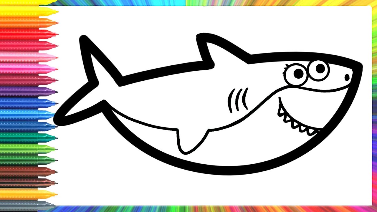 How to draw a shark for kids/Cómo dibujar un tiburón para niños - YouTube