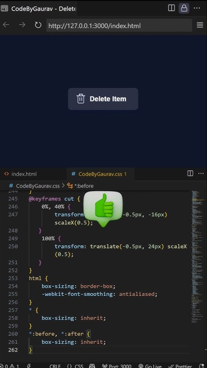 🔥delete Button With Cool Animation Html And Css Webdevelopment Coding Animation Shorts Youtube