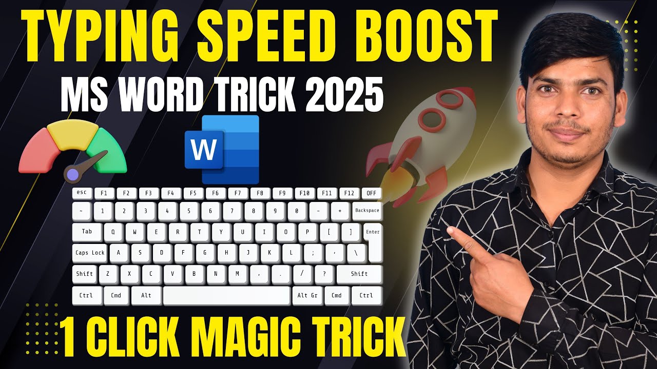 Typing Speed बढ़ाने का सबसे आसान तरीका😍 | MS Word Secret trick | Super ...