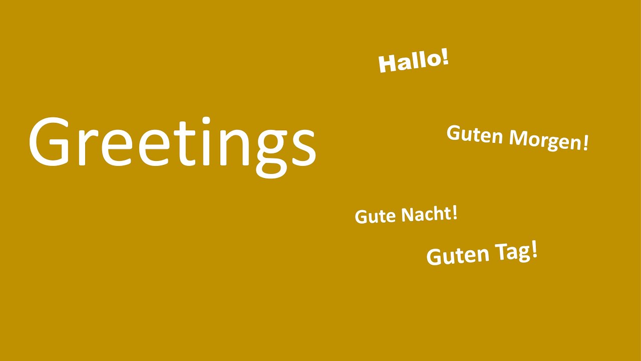 Greetings in German | Begrüßungen | How to greet | learn German ...