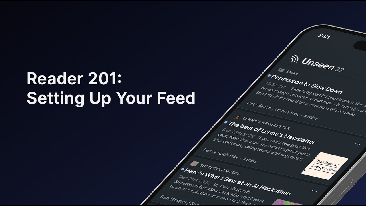 How to Set Up Your Reader Feed - YouTube
