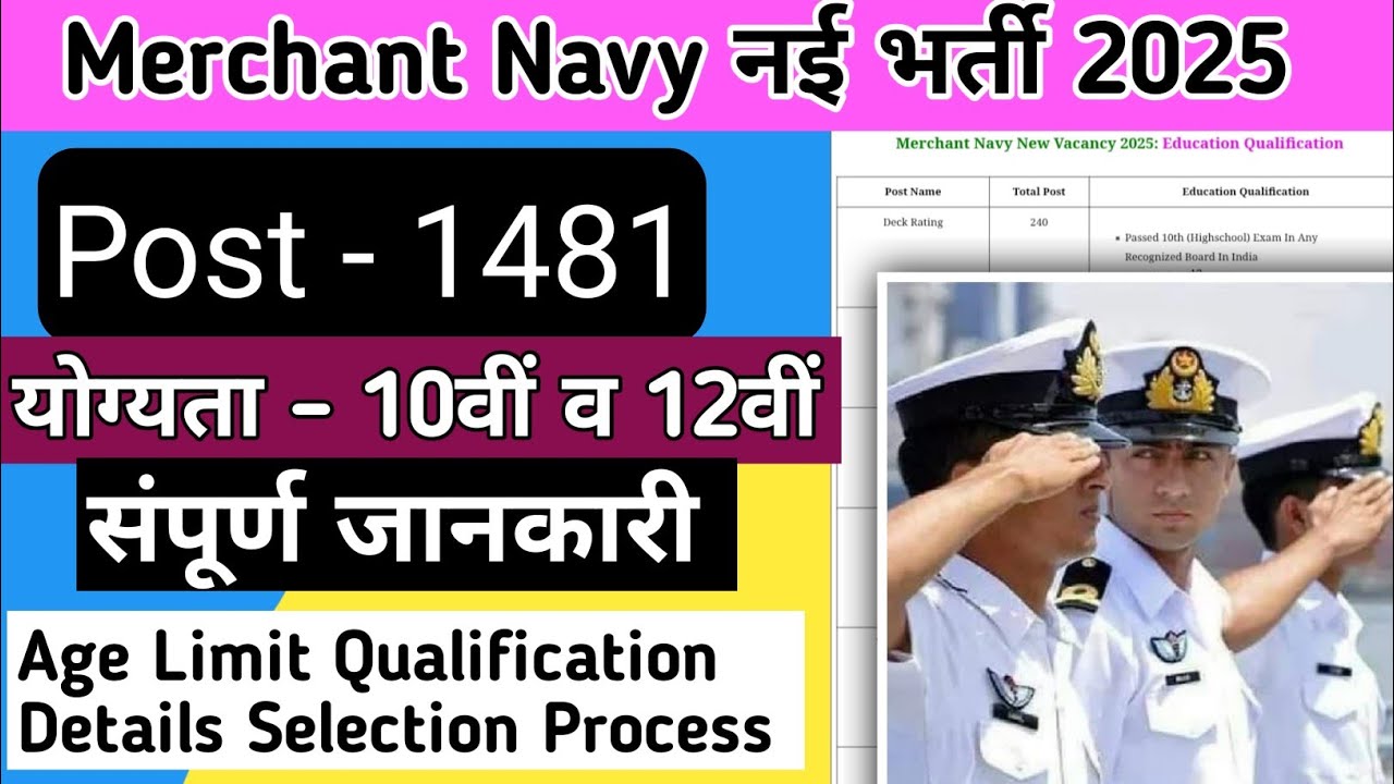 Merchant Navy नई भर्ती 2025 || Selection Process Details जानकारी Video ...