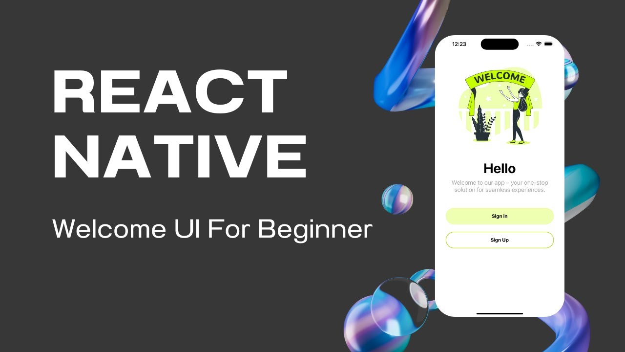 React Native | Welcome Screen UI clean and easy for Beginners - YouTube