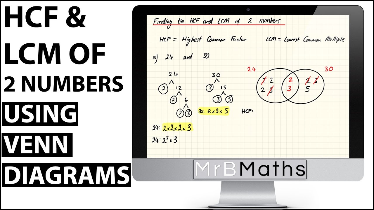 Finding The HCF And LCM Of 2 Numbers Using Venn Diagrams Part 1