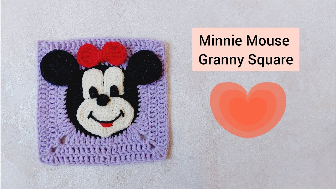 Wow!! Cute Minnie Mouse Square ️/ Part 2 / Crochet Minnie Mouse ...