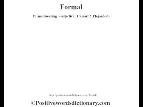Formal definition | Formal meaning - YouTube