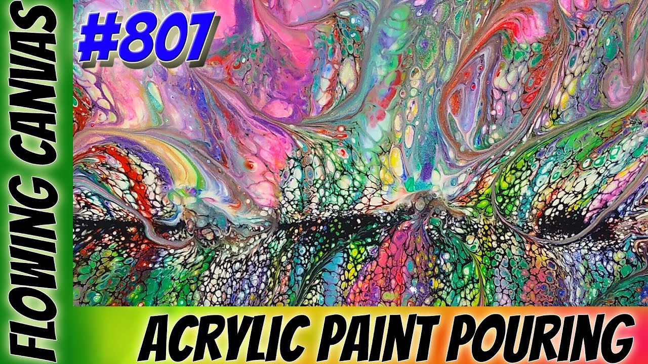 (807) Colorful Swipe Acrylic Pour Fluid Art Inspired by ...