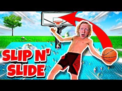I Built A SLIP N’ SLIDE Mini Hoop Court! - Basketball Challenge - YouTube