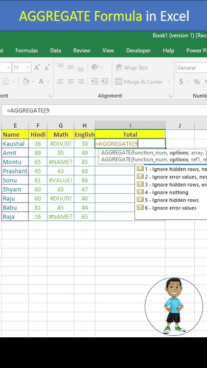 AGGREGATE Formula in Excel #excel #exceltips #exceltutorial #msexcel #microsoftexcel #developer ...