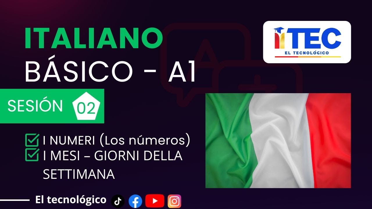SESIÓN 02: ☑️I NUMERI (Los números), I MESI – GIORNI DELLA SETTIMANA ...