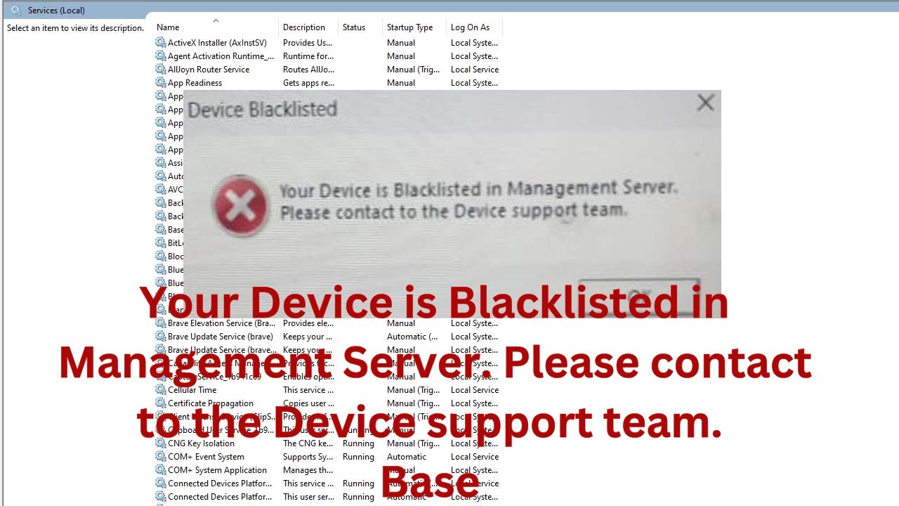 Your Device is Blacklisted in Management Server. Please contact to the ...