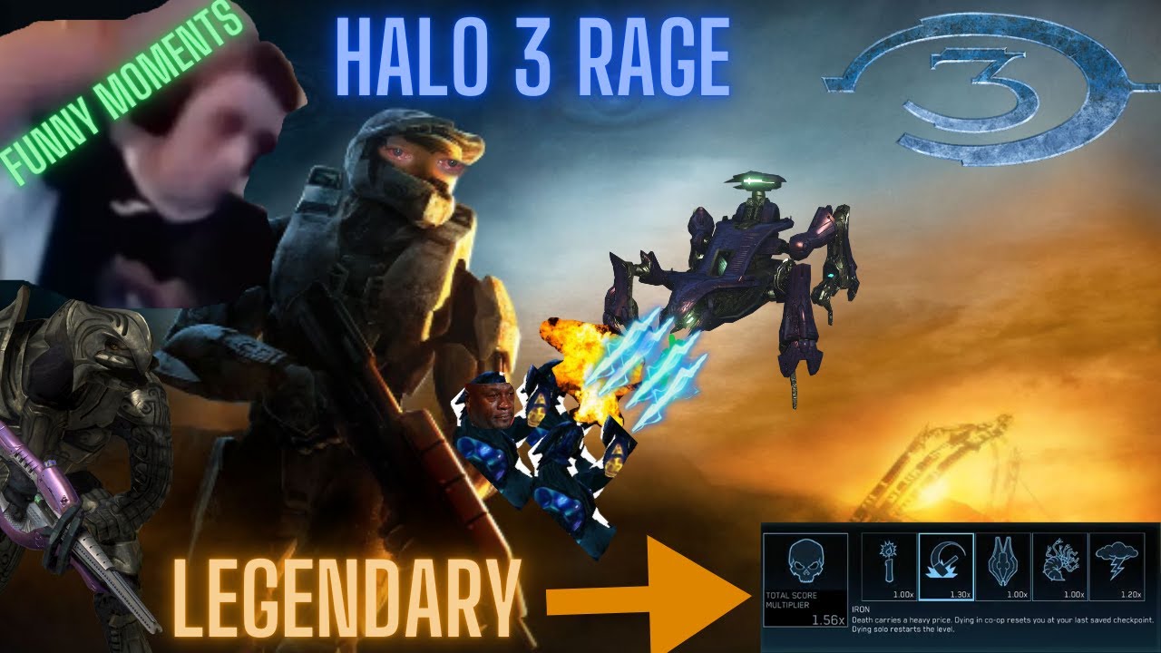 We suffer through Halo 3 campaign Legendary with iron skull! (Rage and ...