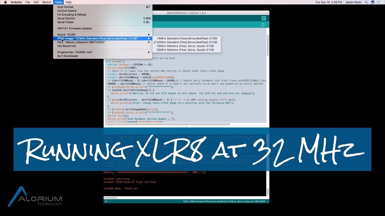 Running XLR8 at 32MHz - YouTube