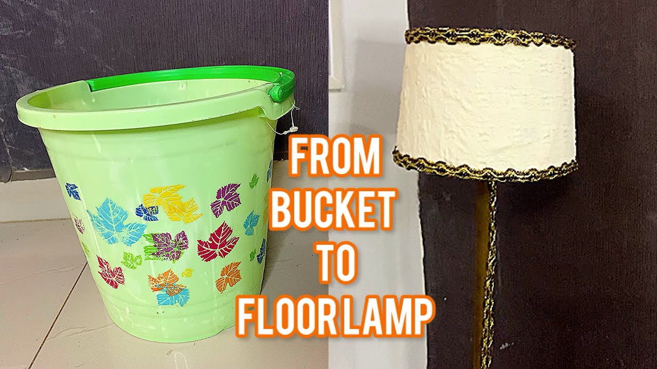 DIY Floor Lamp Using Recycled Materials | Budget-Friendly Home Makeover ...