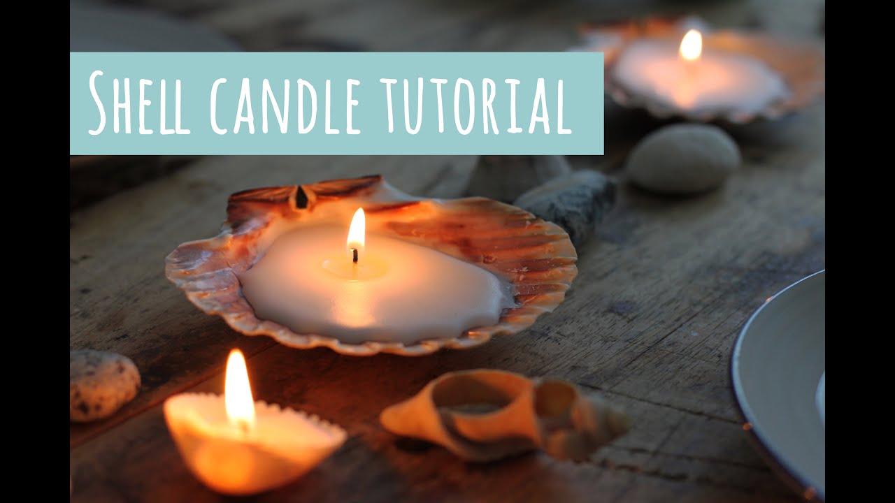 Sea shell candle, how to make tutorial - YouTube