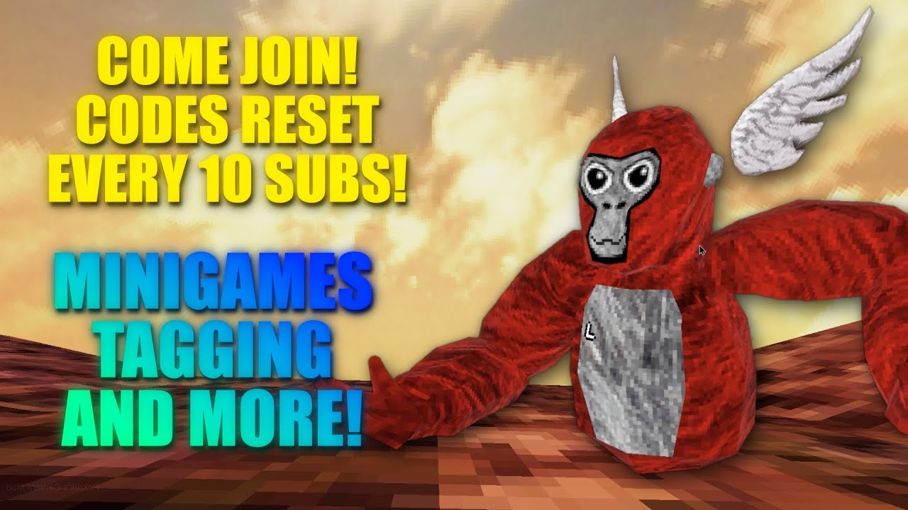 New Codes Every 10 Subs! COME JOIN! (Gorilla Tag VR) - YouTube